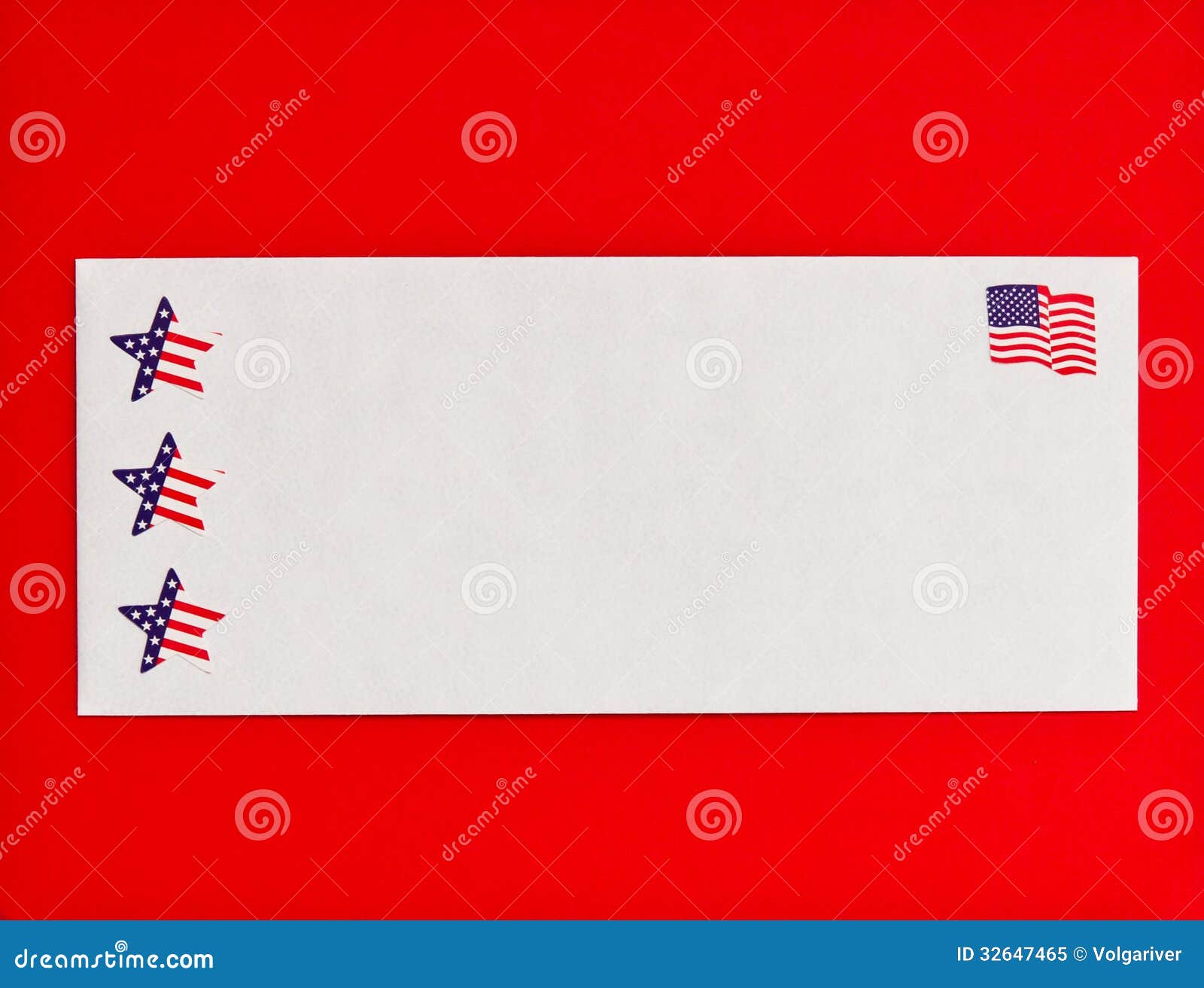 American Flag and Stars Symbols on Mail Envelope Stock Image - Image of ...