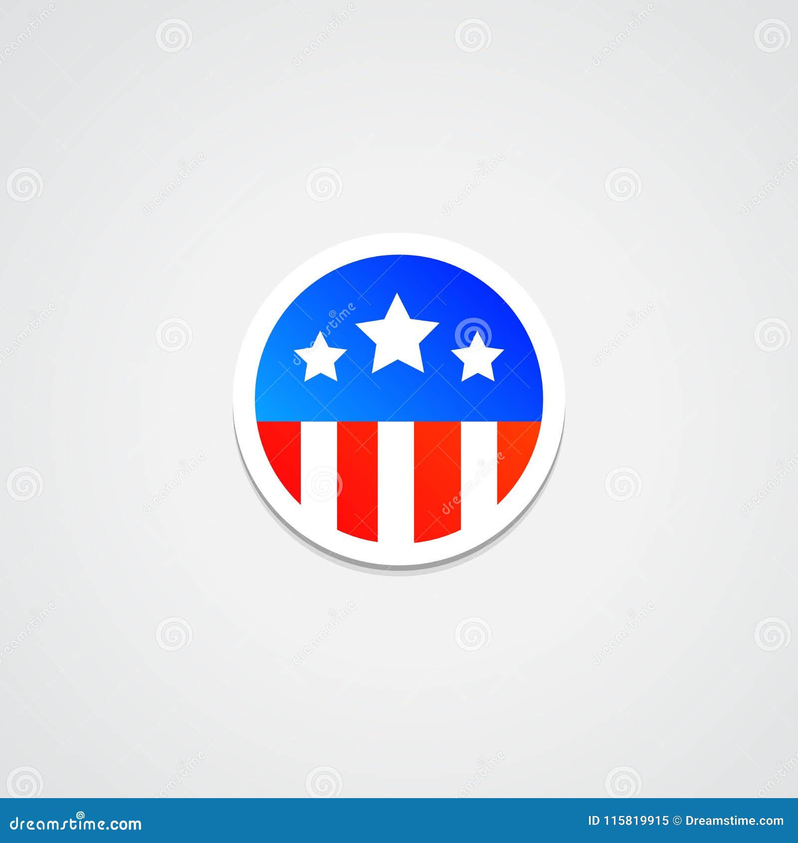 American Flag Sticker Icon stock illustration. Illustration of sticker ...