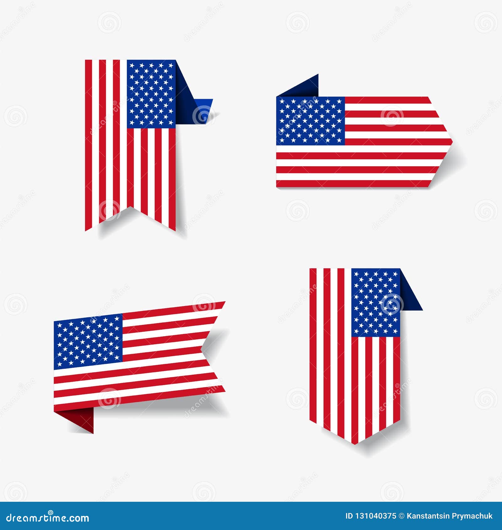 American Flag Stickers and Labels. Vector Illustration. Stock Vector ...