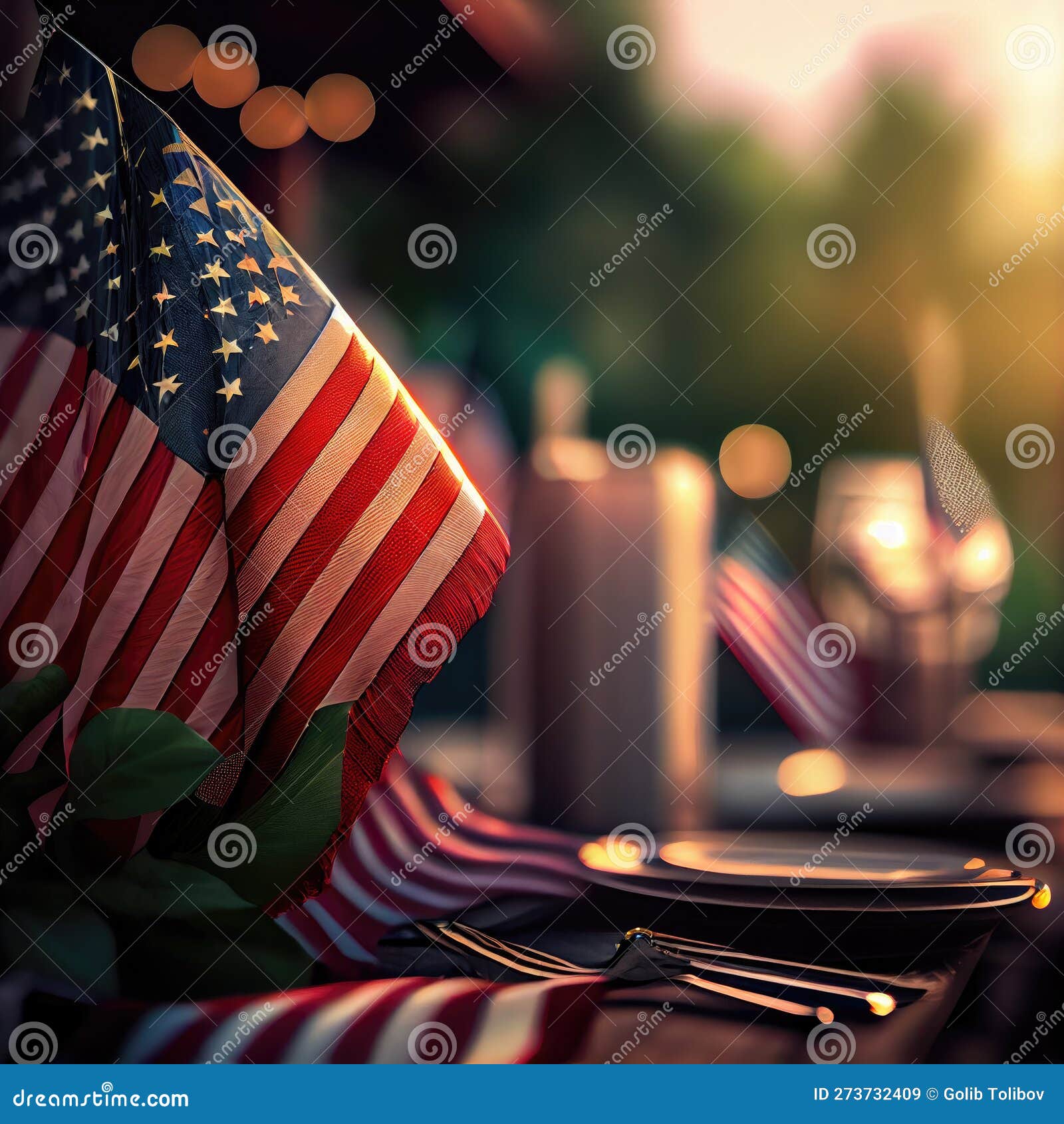 An American Flag on a Table with Other Flags. Generative AI Stock ...