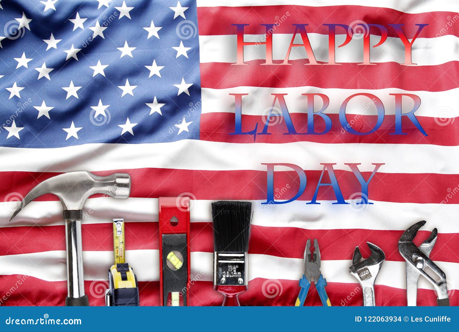 American flag and tools stock photo. Image of national - 122063934