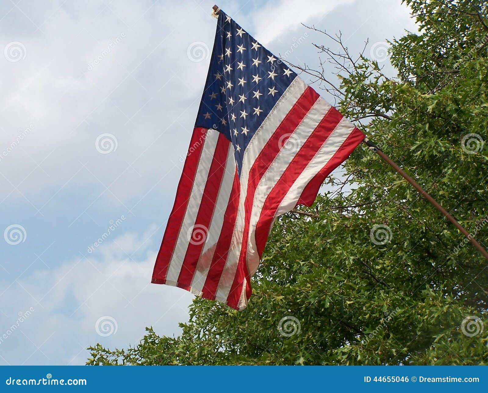 American Flag on the Town Square Stock Photo - Image of courthouse ...