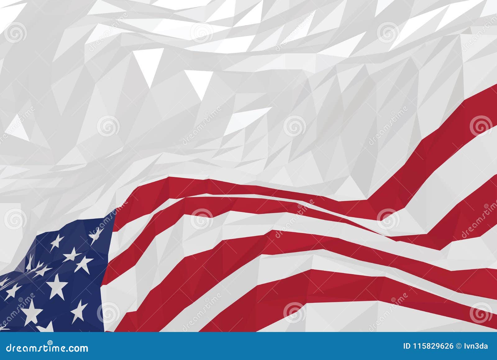 American Flag in a Triangular Style Stock Vector - Illustration of ...