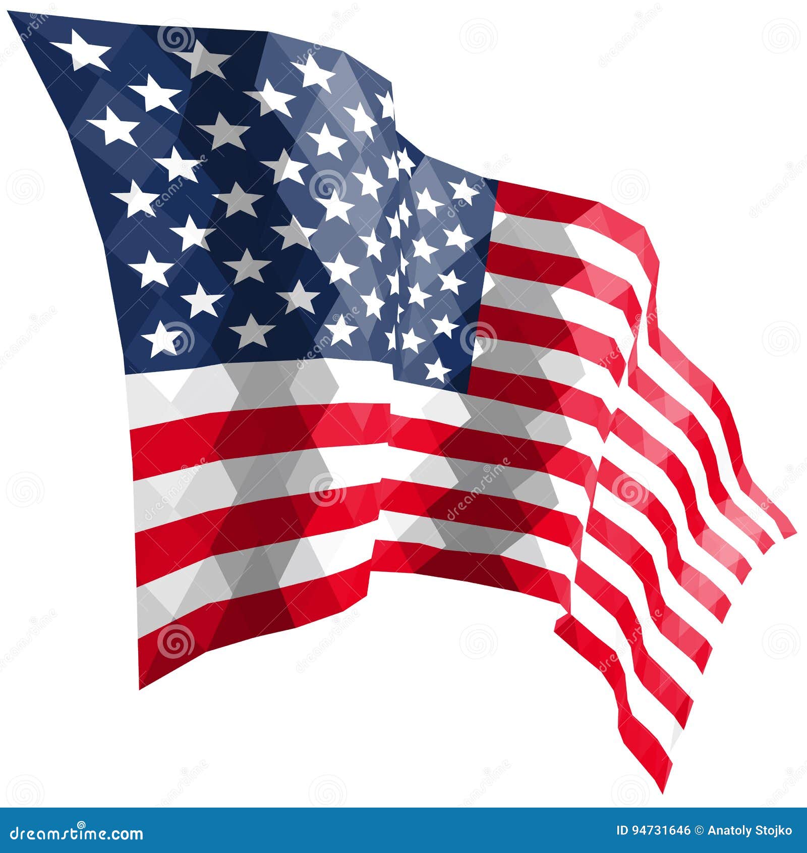 American Flag in Triangular Style. Stock Vector - Illustration of ...