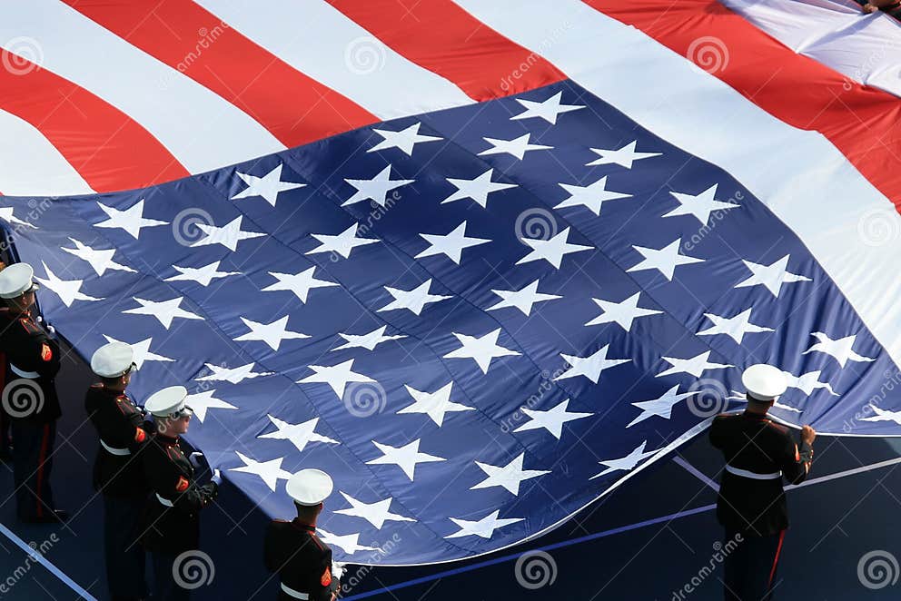 American flag on US Open stock photo. Image of united - 3894756