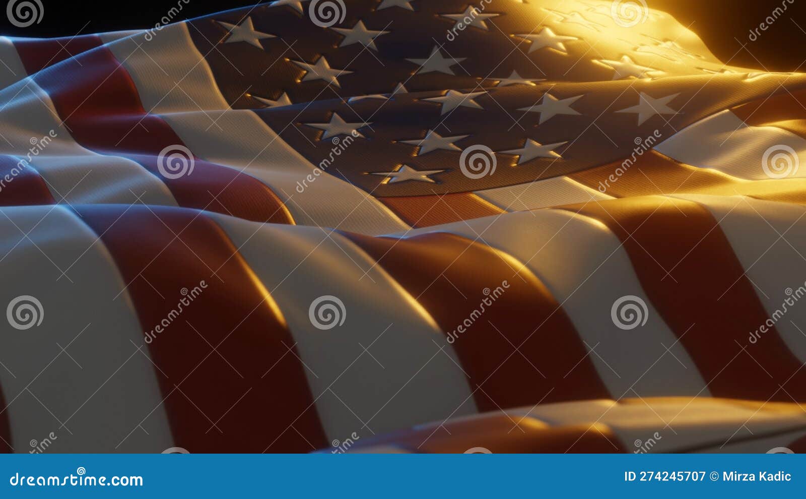 American Flag USA Flag Close Up Low Angled Perspective Stock ...