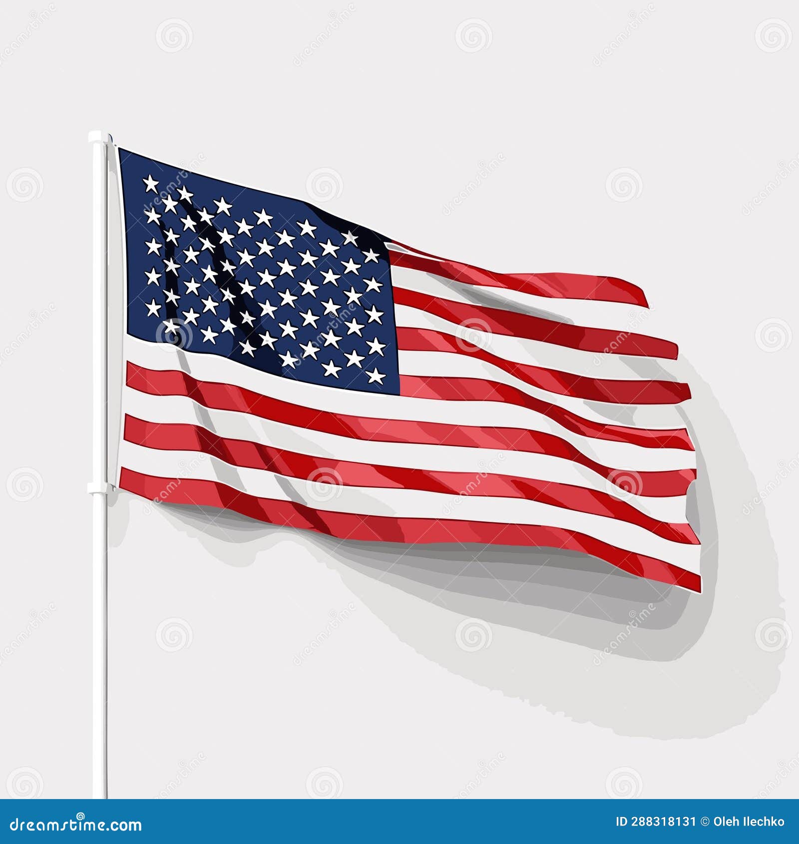 American Flag Vector Flat Minimalistic Isolated Illustration Stock ...
