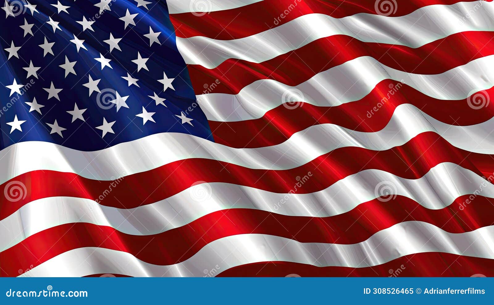 American Flag Waving with a Dynamic Flow, Symbolizing Patriotism Stock ...
