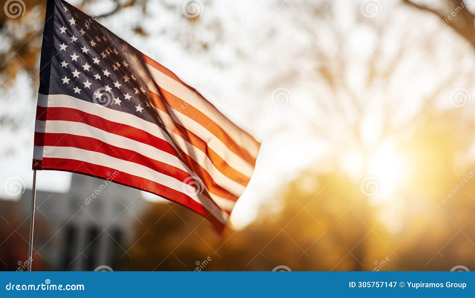 American Flag Waving in the Sunlight, Symbolizing Freedom and Unity ...