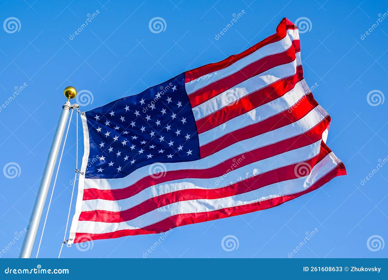 The American Flag in the Wind Stock Image - Image of culture, stars ...