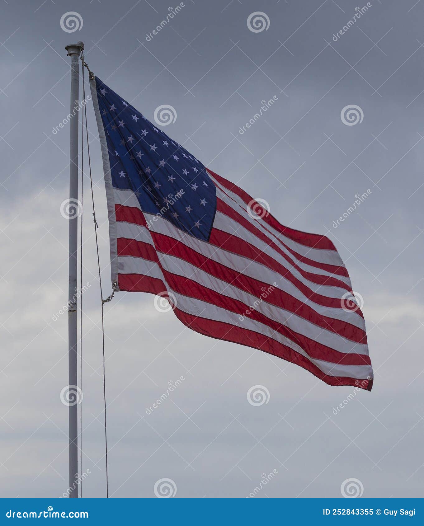 American flag in the wind stock image. Image of america - 252843355