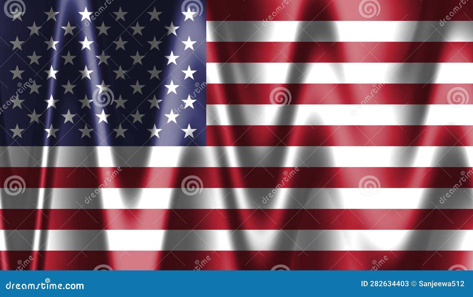 American Flag on the Wind 3d Effect Design Stock Illustration ...