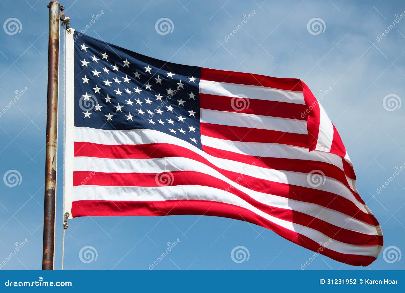 American Flag on Windy Day stock photo. Image of nation - 31231952