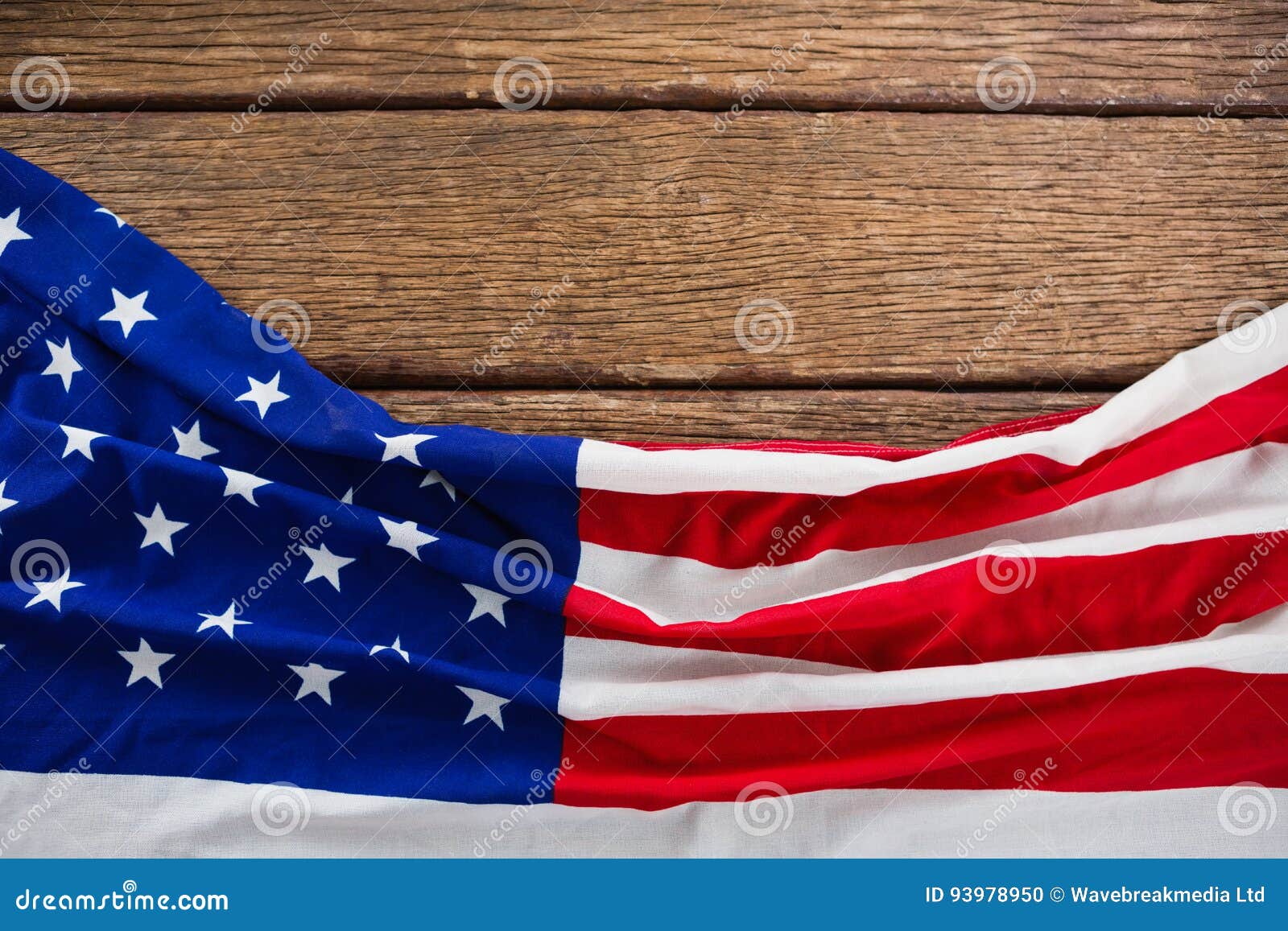 American Flag on a Wooden Table Stock Photo - Image of fourth, honor ...