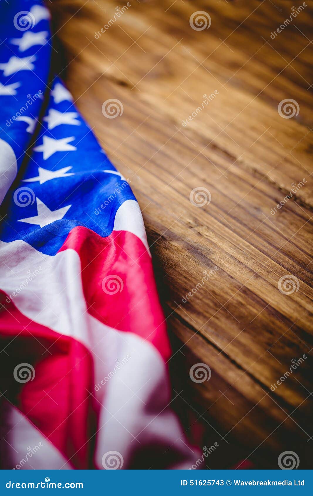 American Flag on Wooden Table Stock Image - Image of shot, desk: 51625743
