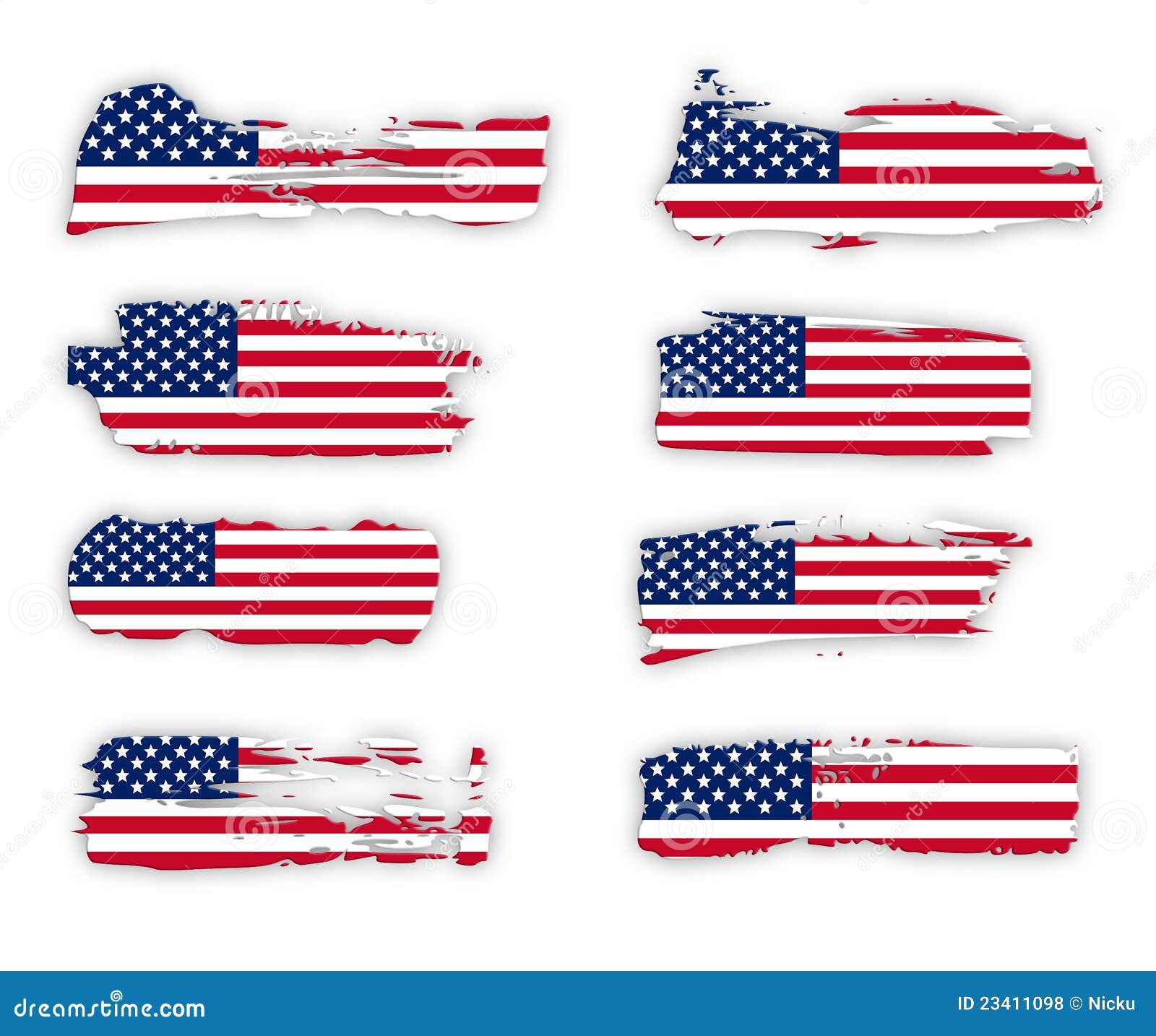 American Flags Design Collection Royalty Free Stock Photos - Image ...