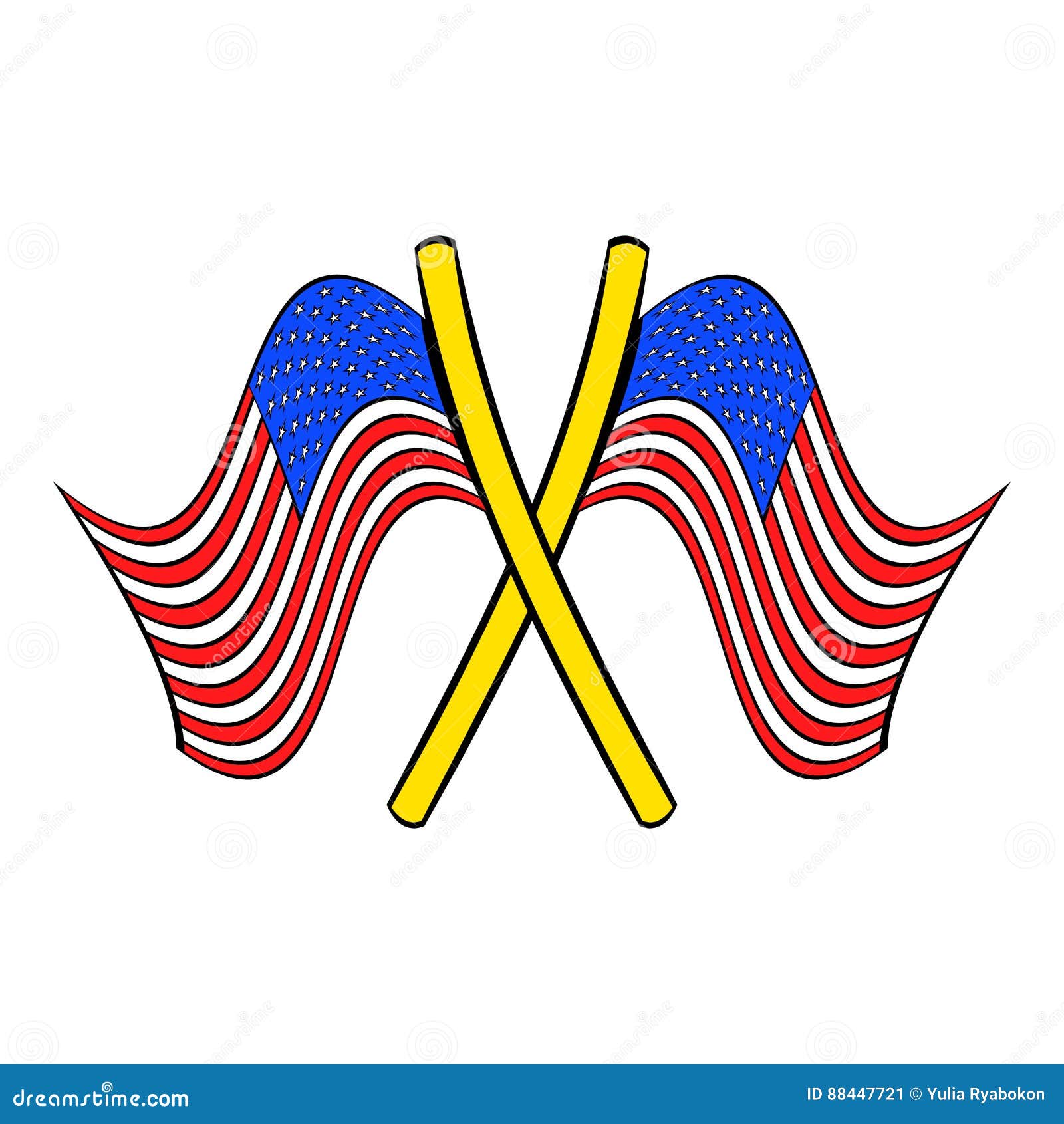 American Flags Icon Cartoon Stock Vector - Illustration of independence ...