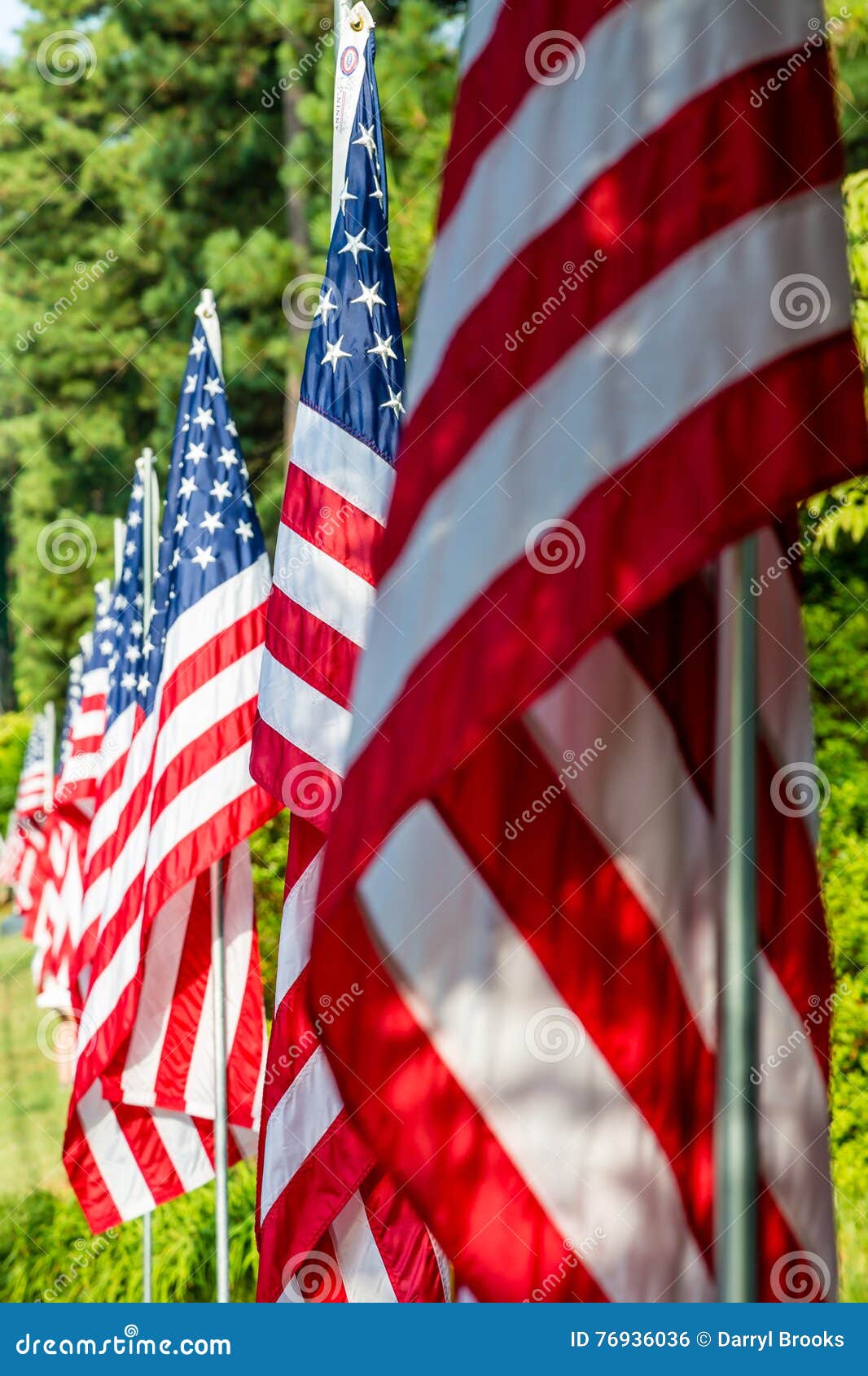 American Flags in a Row stock photo. Image of flags, july - 76936036
