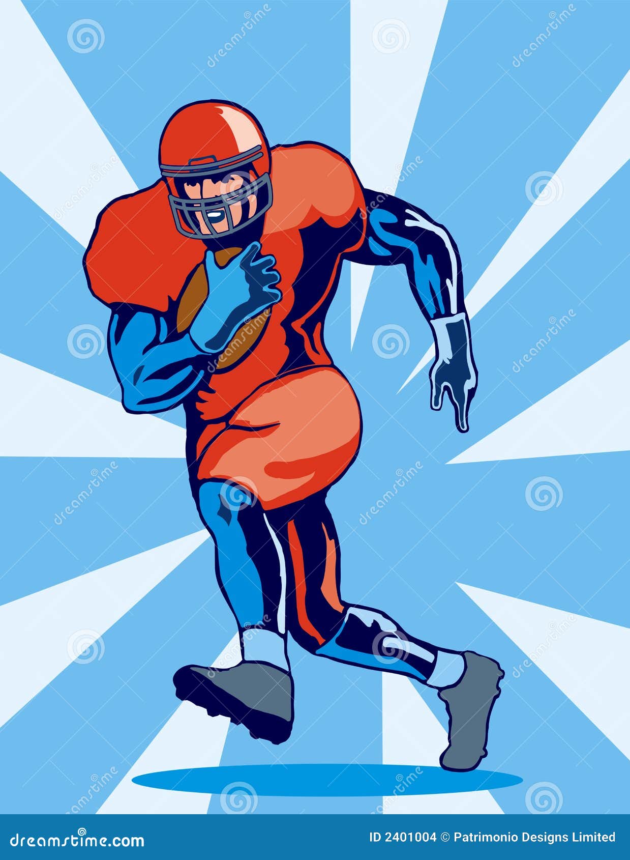 American Fooball Running Back Stock Vector - Illustration of charging ...