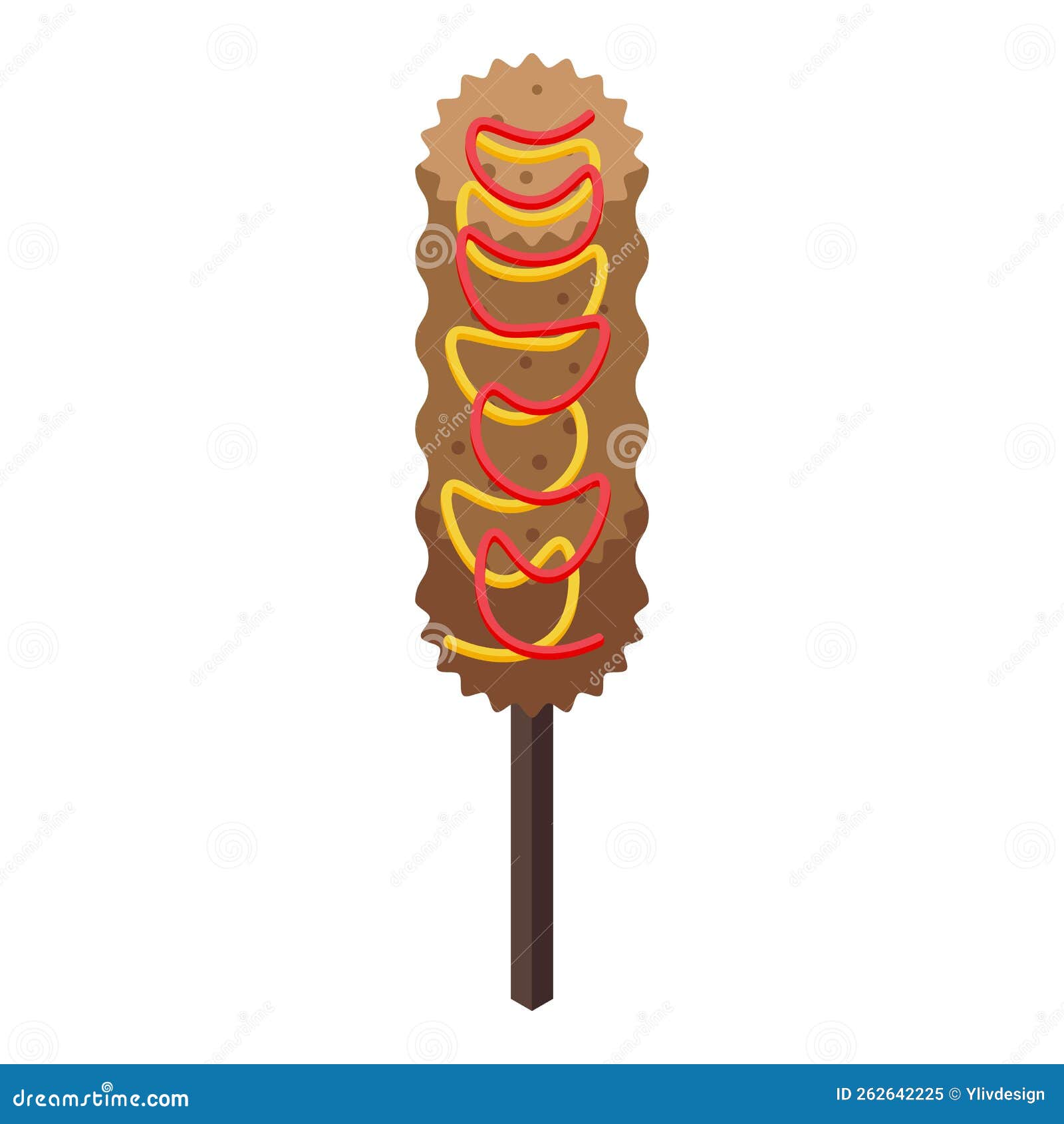 American Food Icon Isometric Vector. Corn Dog Stock Vector - Illustration of bite, picnic: 262642225