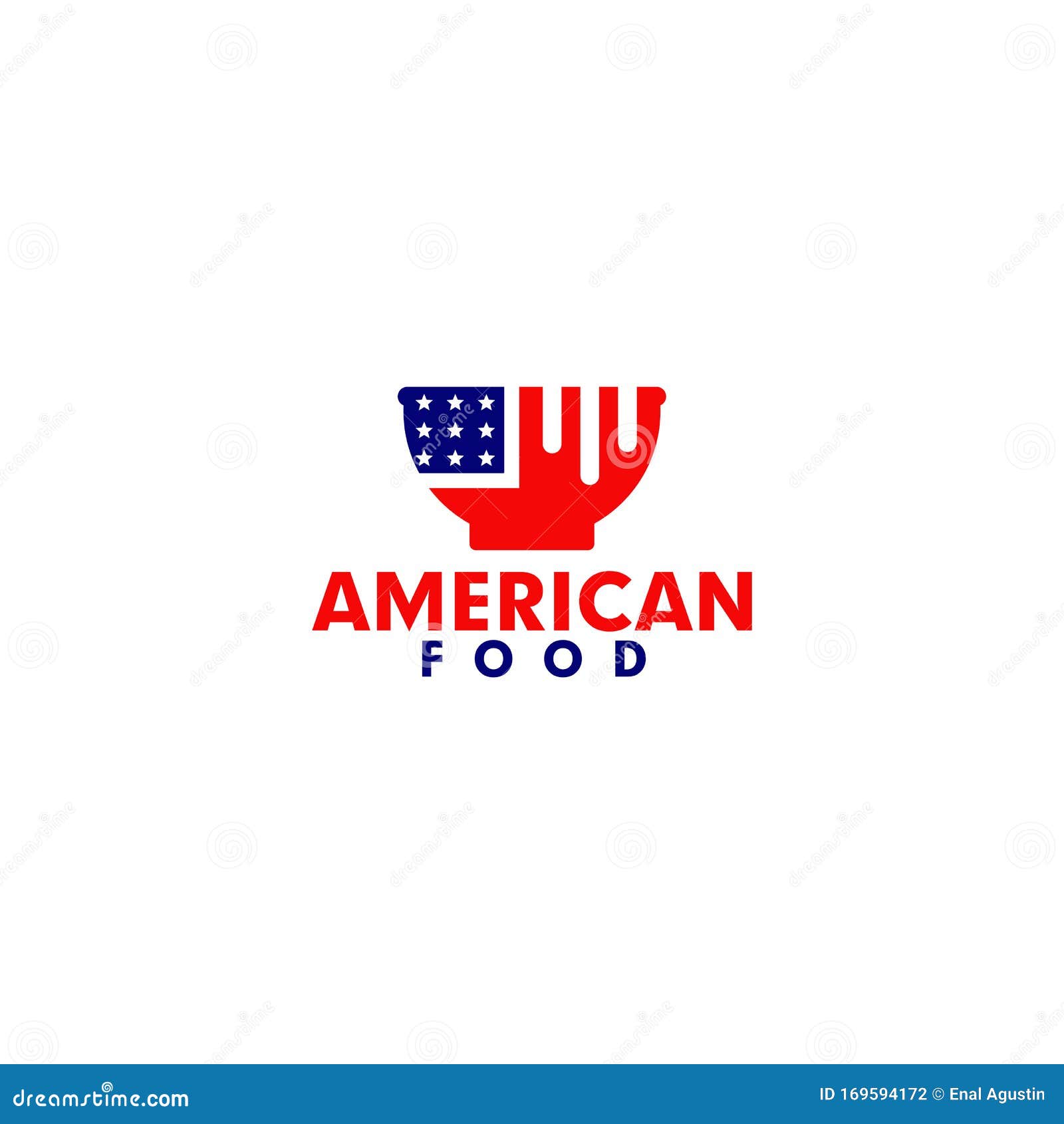 American Food Logo Design Vector Template Stock Vector - Illustration ...
