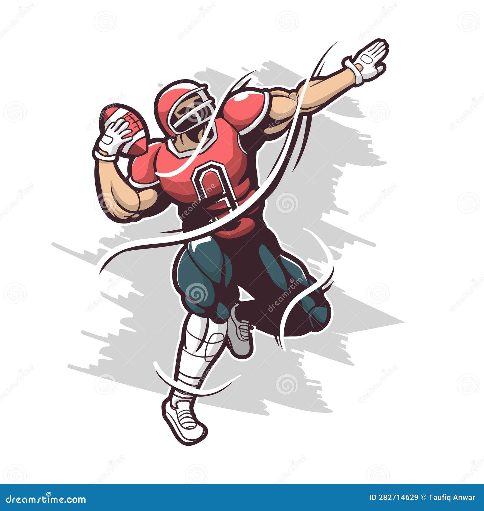 American Footbal Player, Red Vector Silhouette | CartoonDealer.com ...