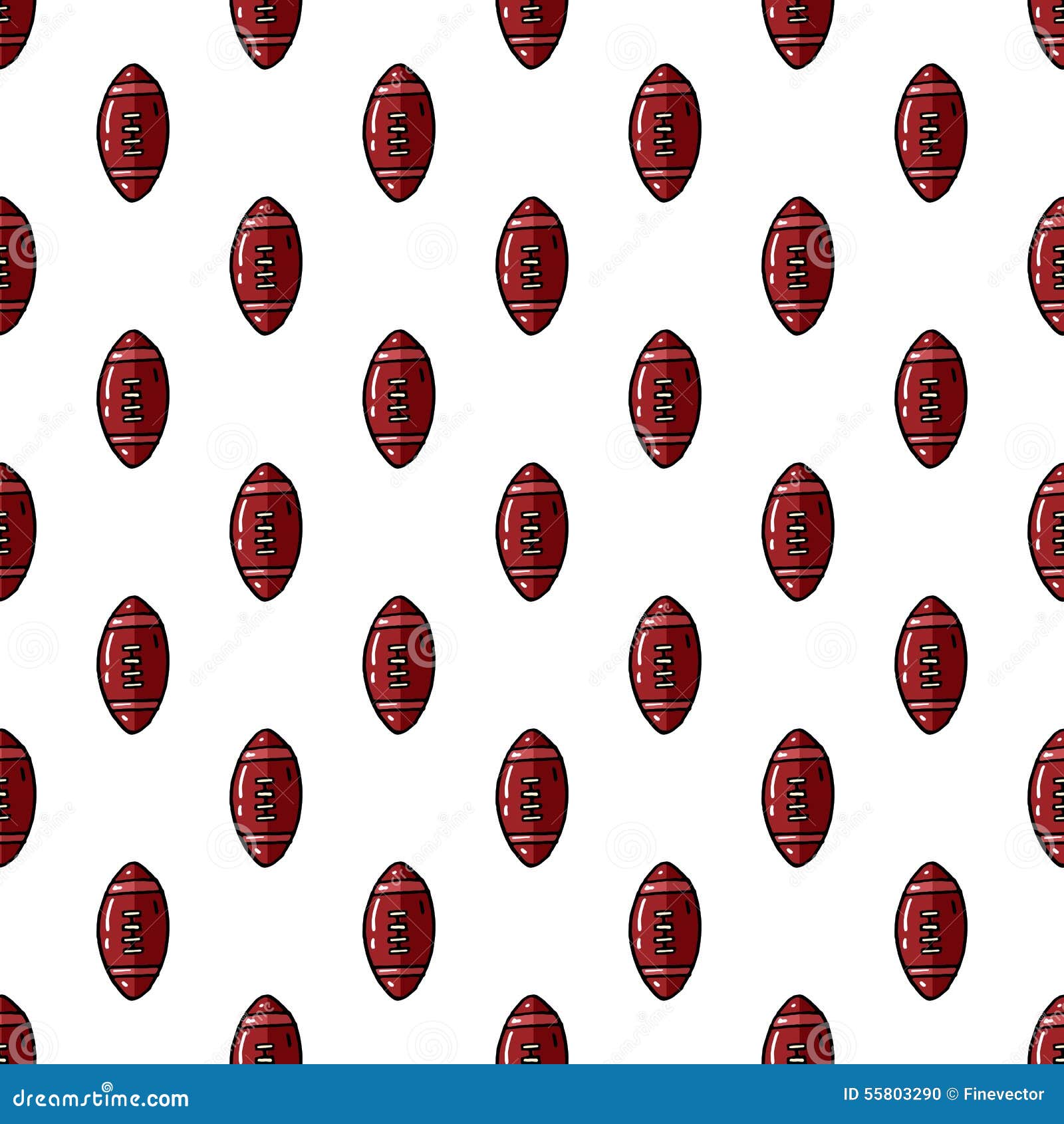 American Football Ball Seamless Pattern. Stock Vector - Illustration of ...