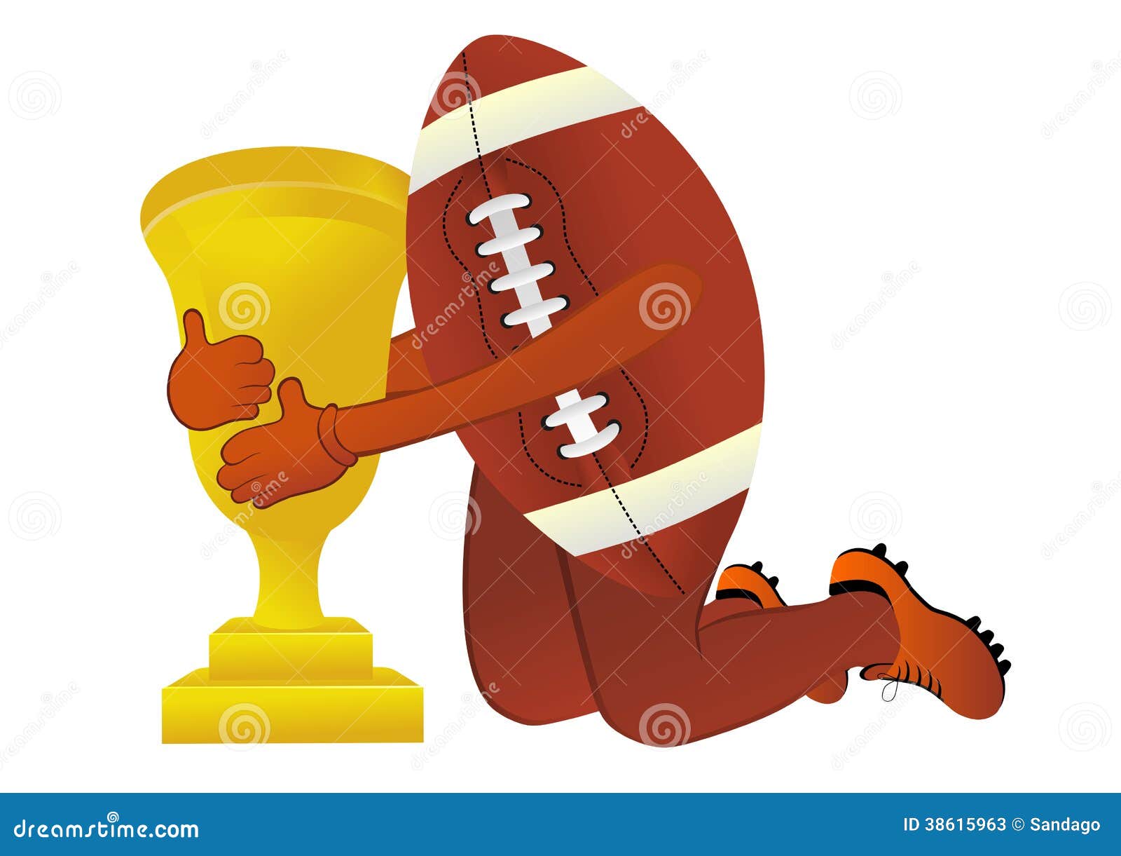 American football with cup stock vector. Illustration of happy - 38615963