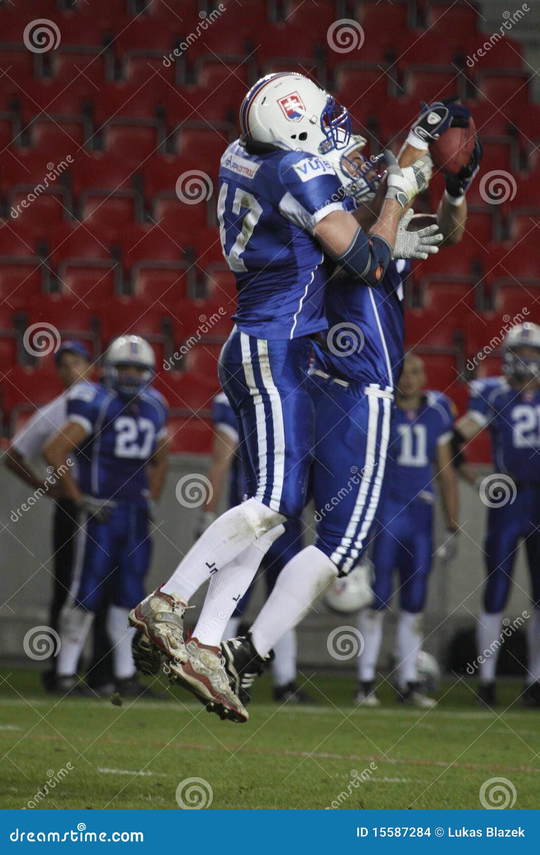 American Football - Double Catching Editorial Stock Image - Image of ...