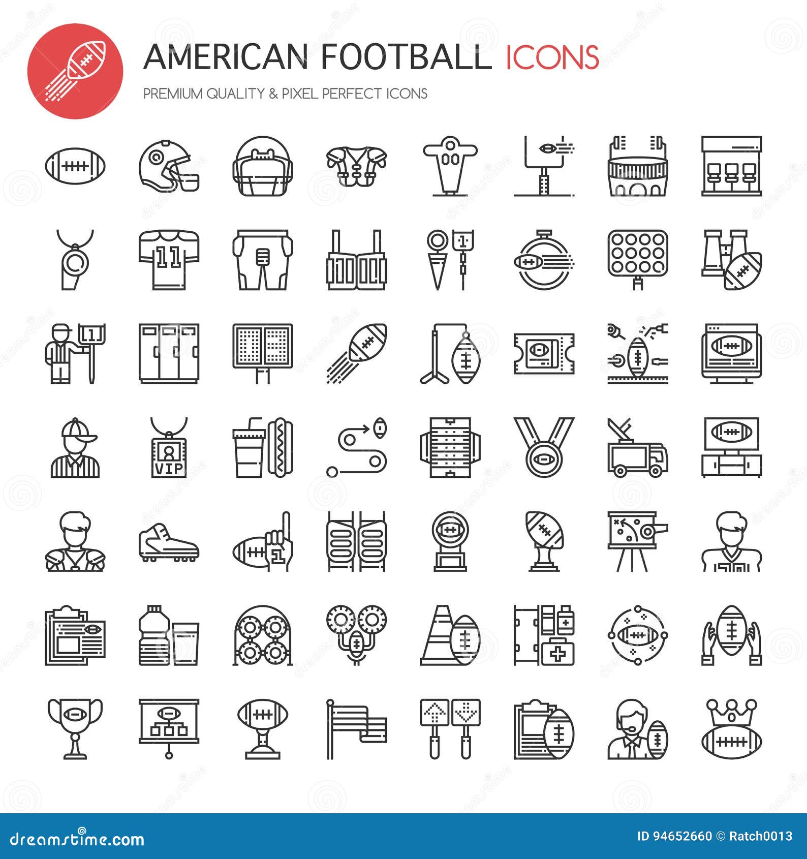 American Football Elements stock vector. Illustration of championship ...