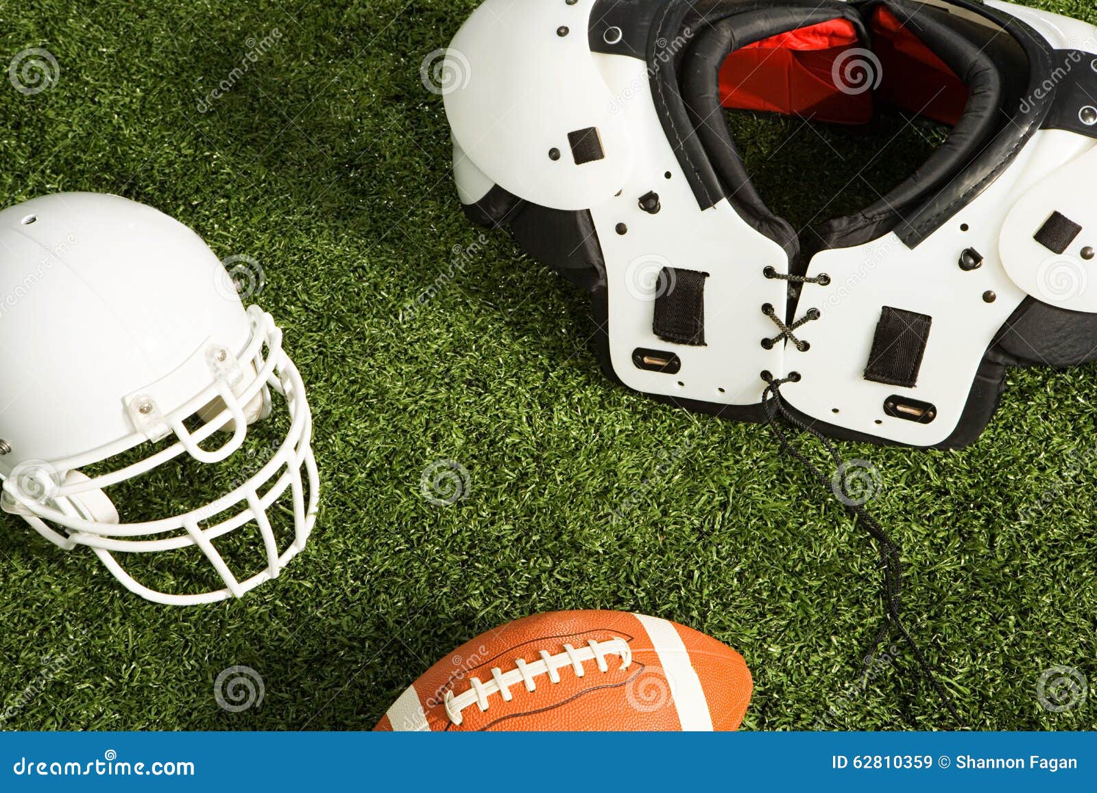 American Football Equipment Stock Image - Image of grass, campus: 62810359