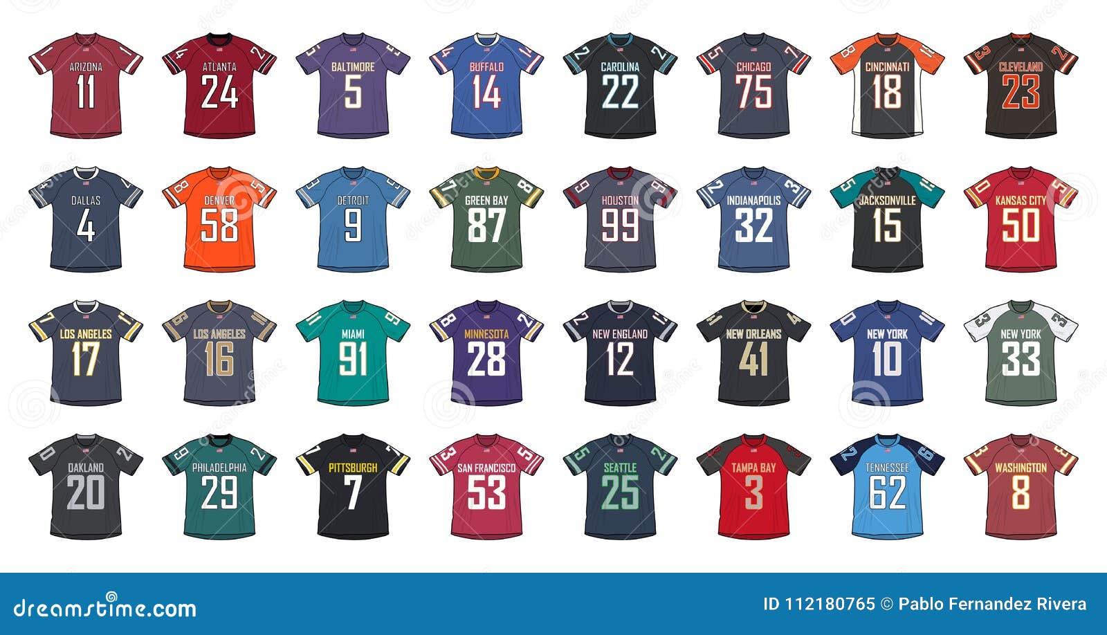 American Football Generic Shirts Stock Vector - Illustration of vector ...