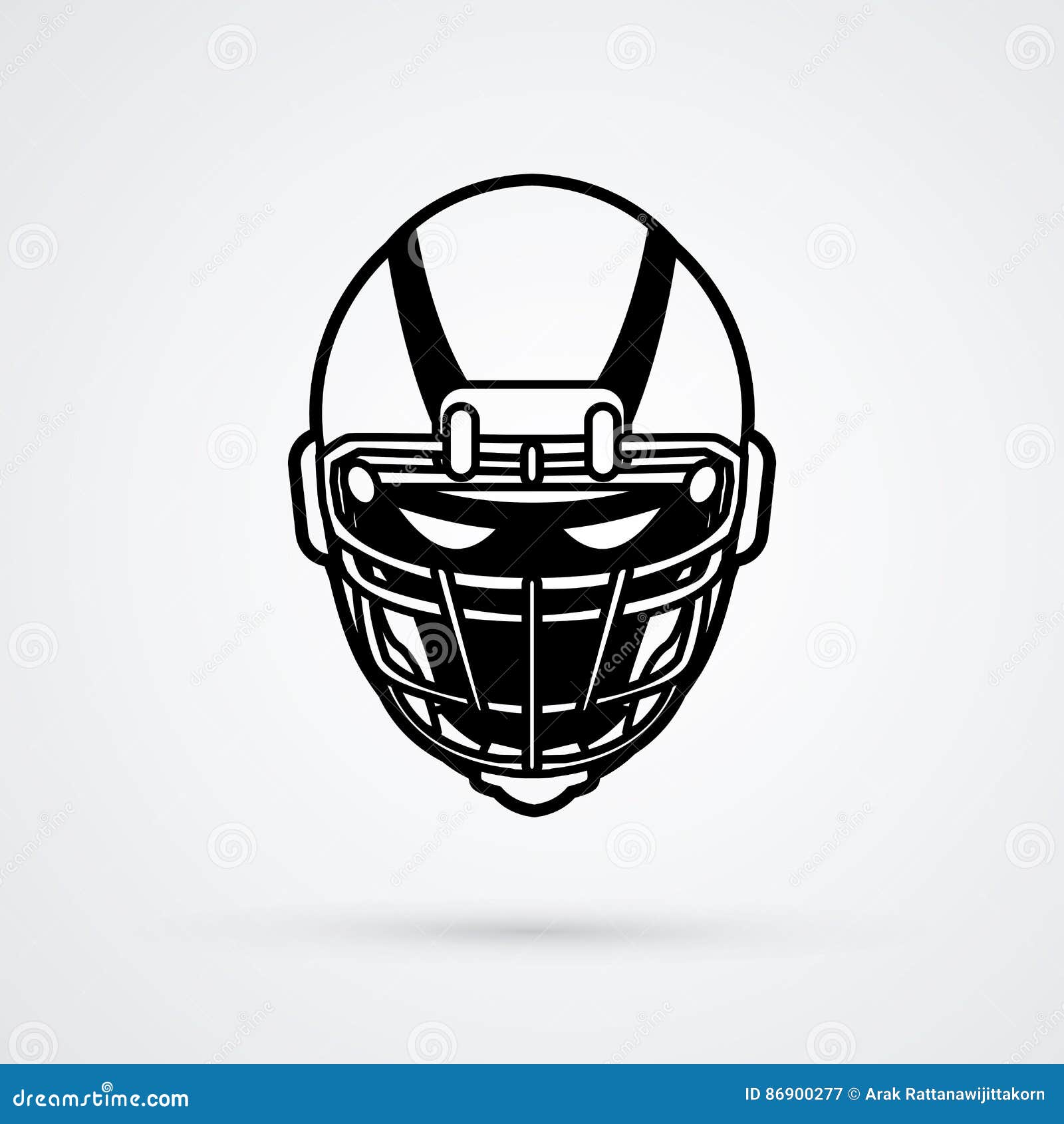 Football Helmet Outline Front View