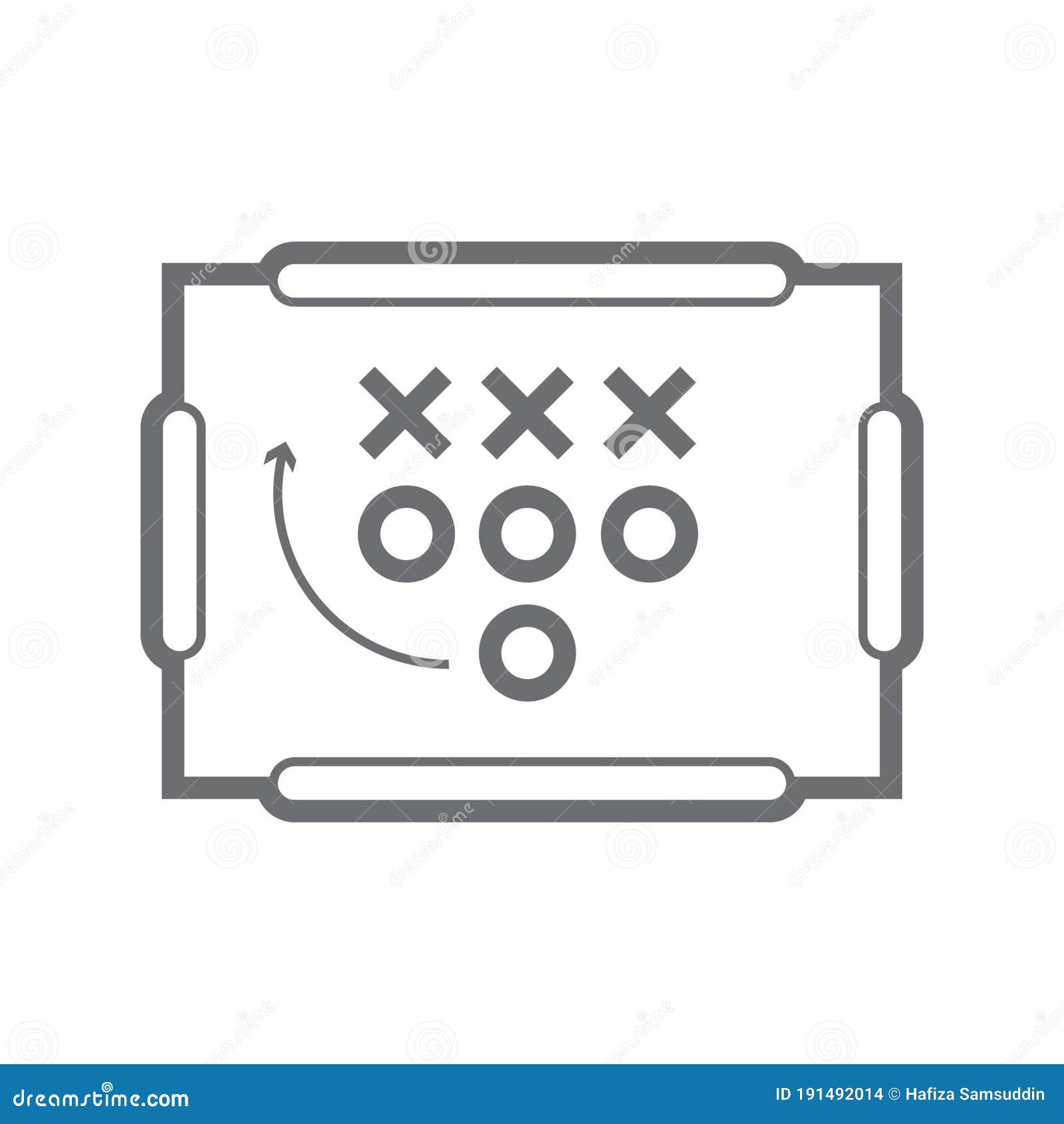 Offensive Strategy Soft Blue Concept Icon Vector Illustration ...