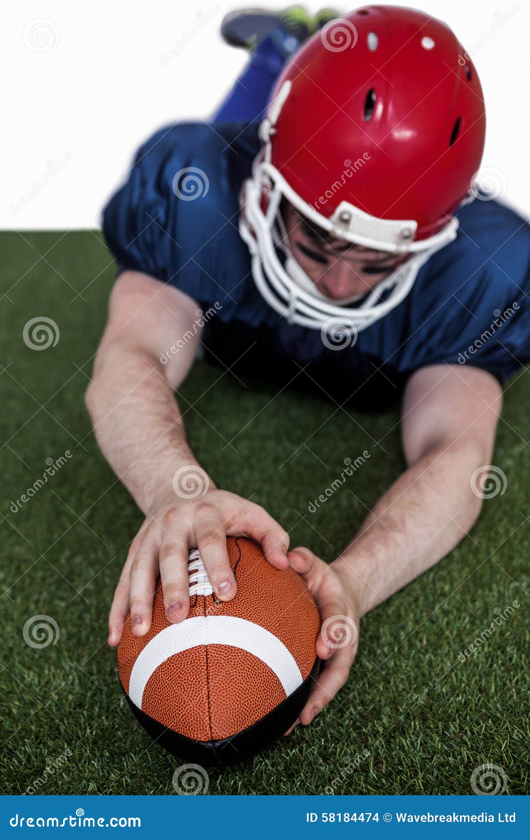 American Football Player Scoring a Touchdown Stock Photo - Image of ...