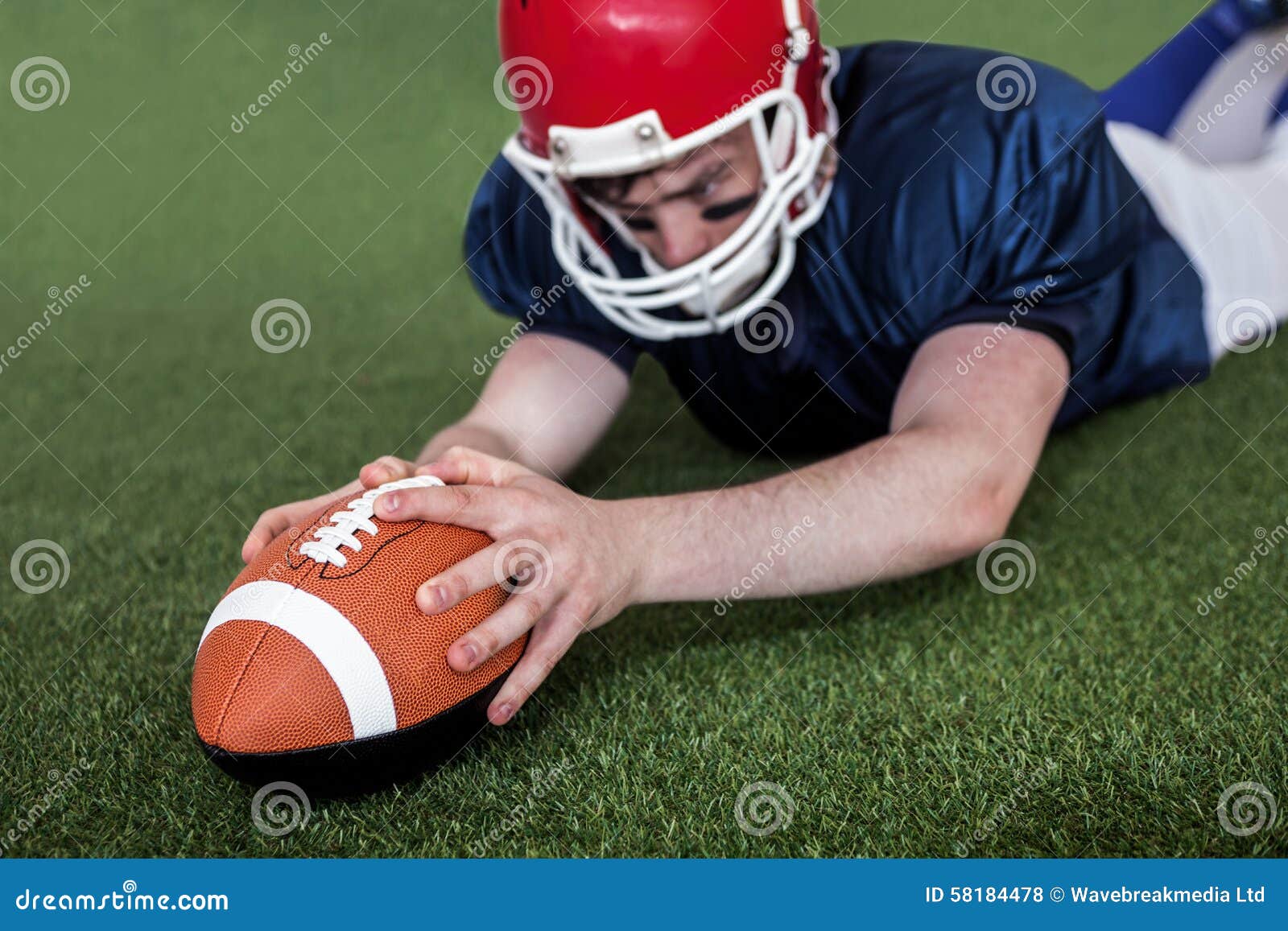 American Football Player Scoring a Touchdown Stock Photo - Image of ...