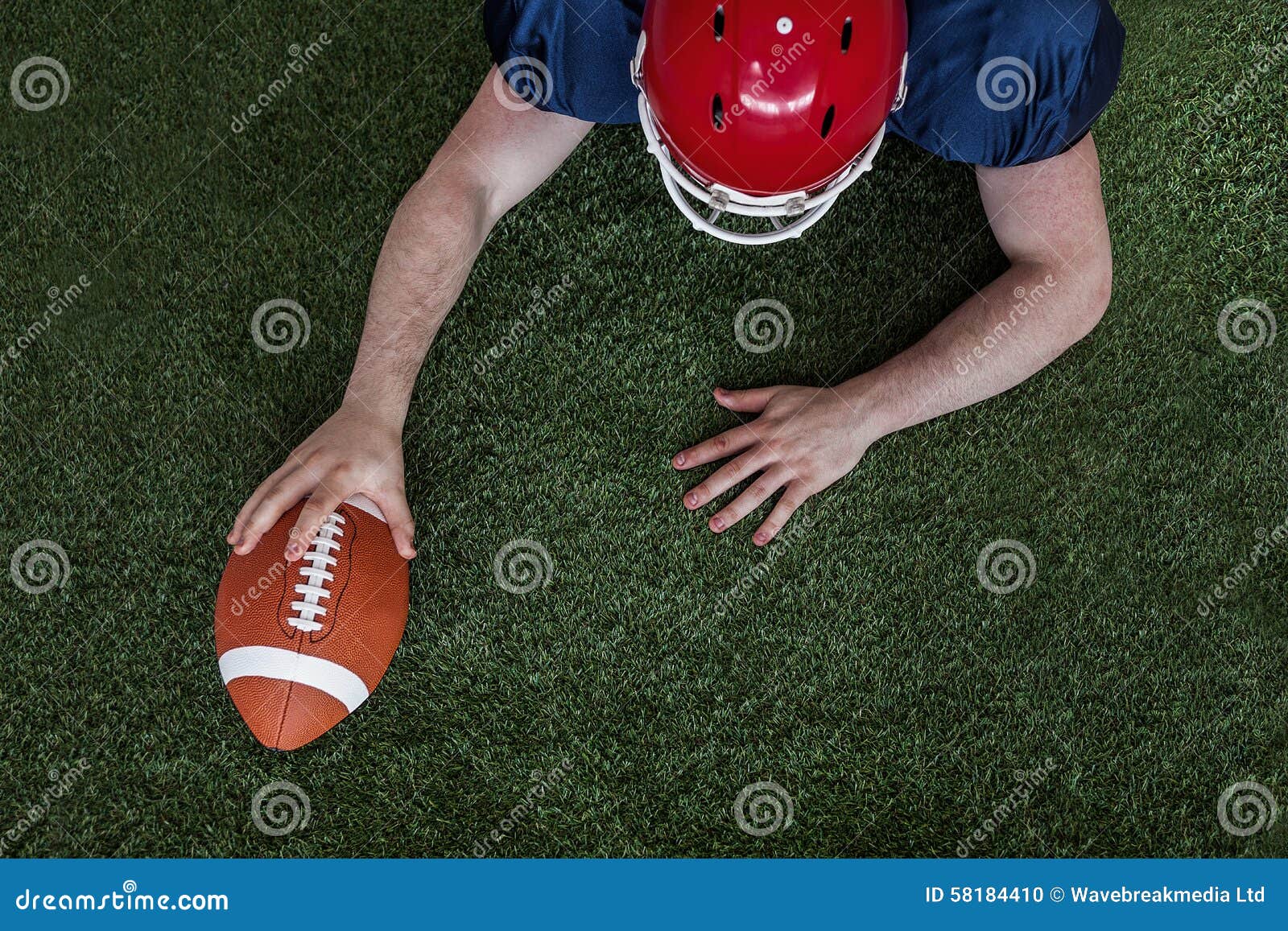 American Football Player Scoring a Touchdown Stock Photo - Image of ...