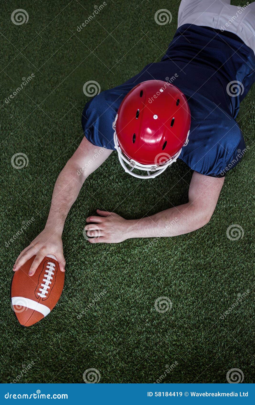 American Football Player Scoring a Touchdown Stock Image - Image of ...