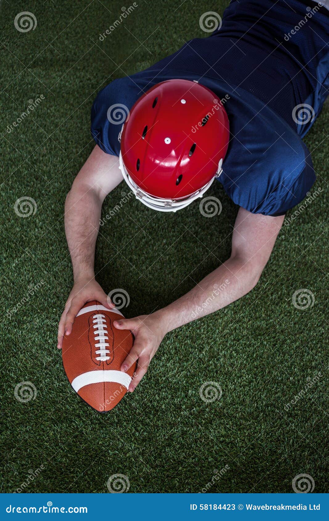 American Football Player Scoring a Touchdown Stock Image - Image of ...