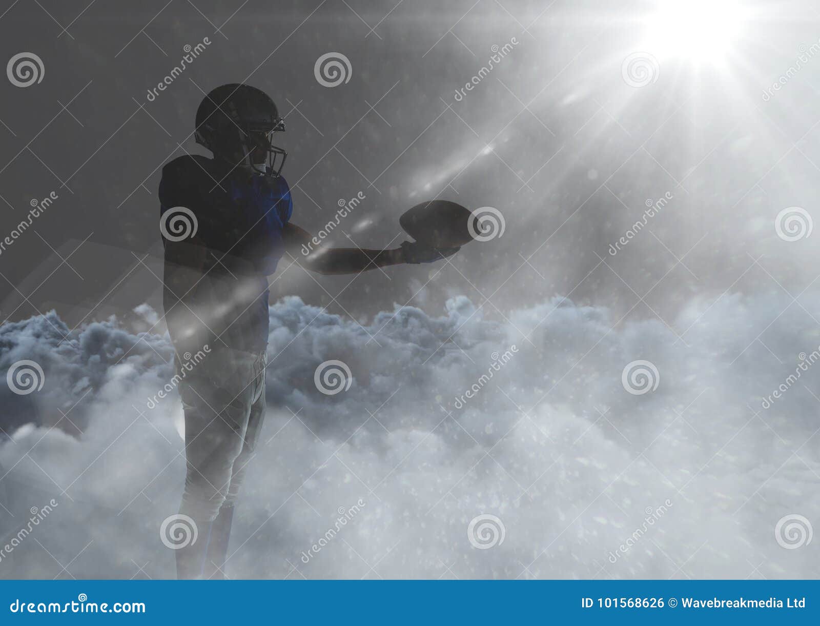 American Football Player Shadow Stock Illustration - Illustration of ...