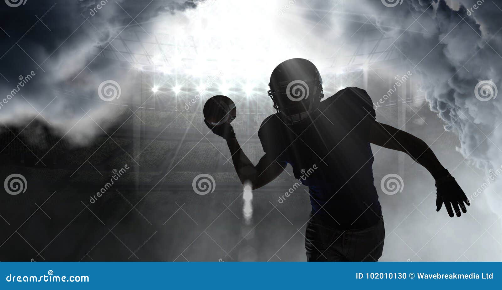 American Football Player Shadow Stock Photo - Image of football, beauty ...