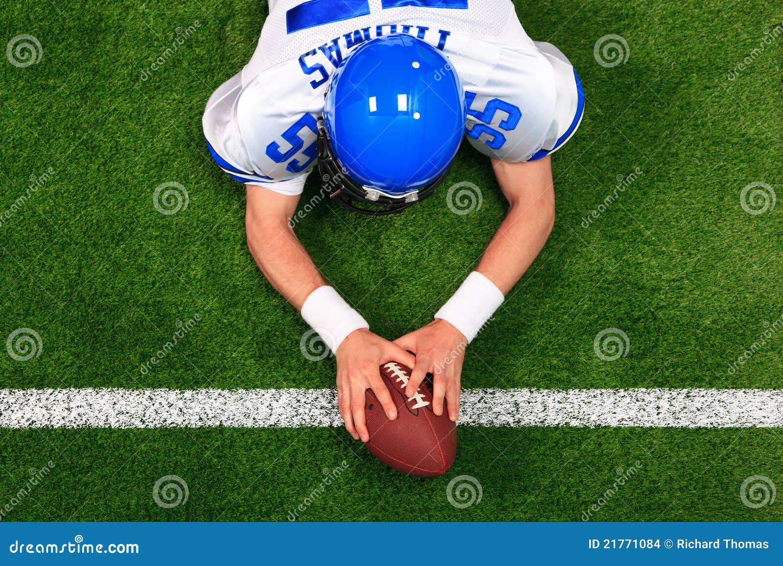 American Football Player Touchdown Stock Photo - Image of running, ball ...