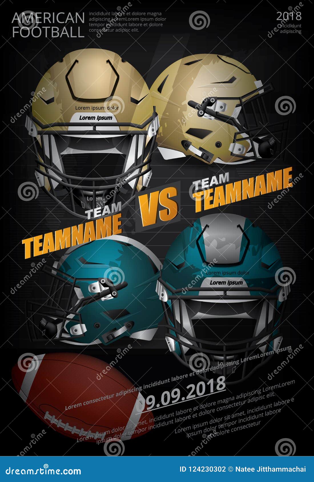 American football Poster stock vector. Illustration of announcement ...