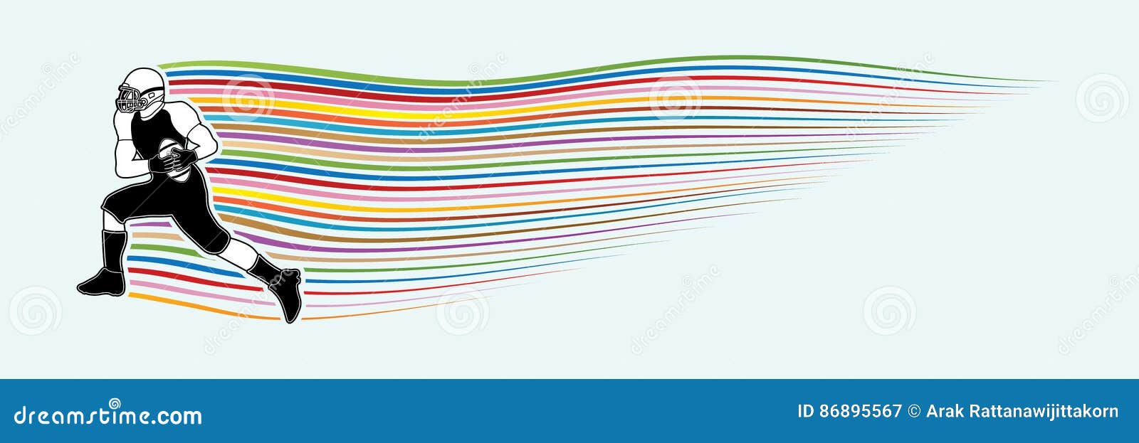 American football running stock vector. Illustration of helmet - 86895567