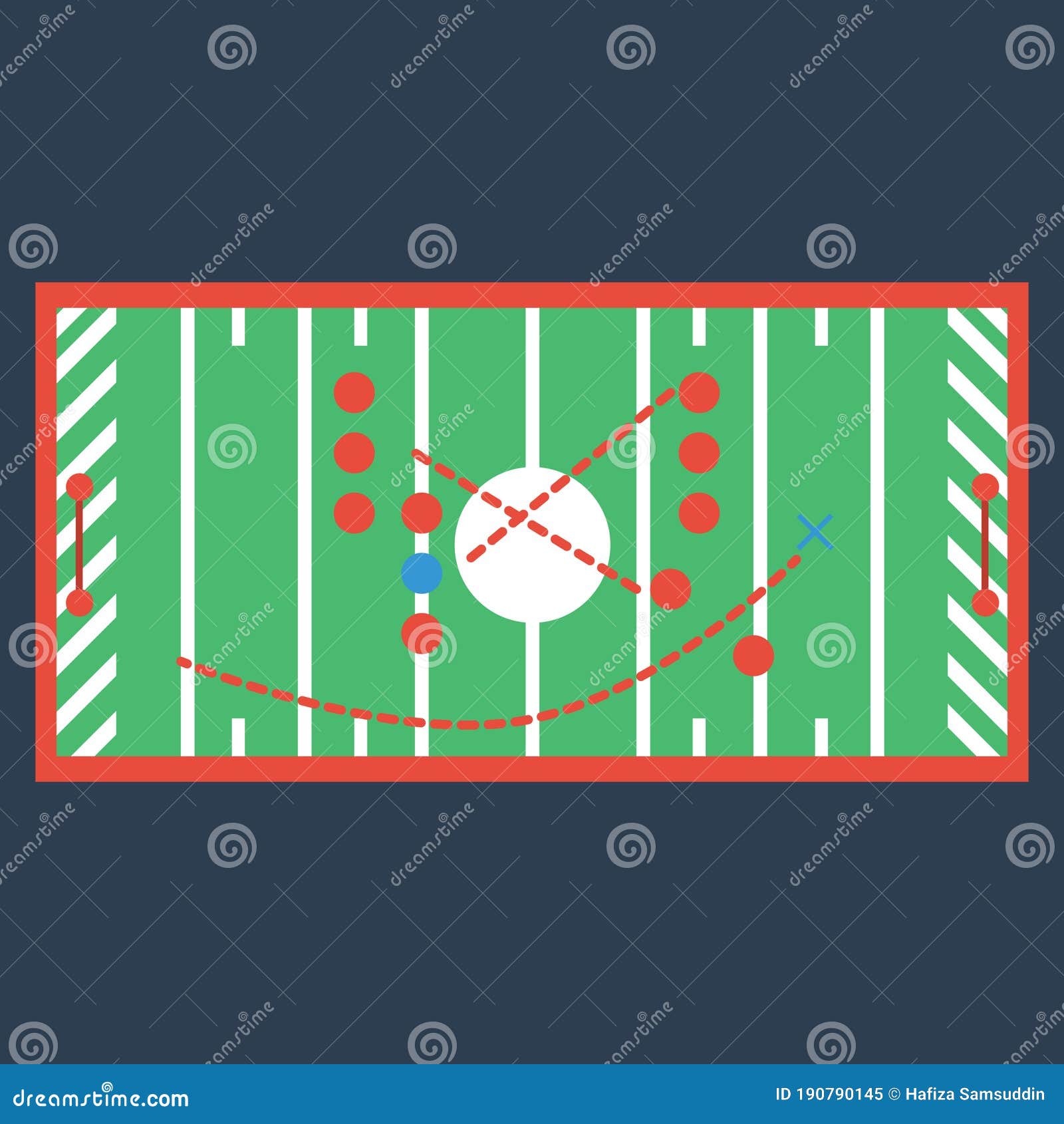American Football Strategy Plan. Vector Illustration Decorative Design ...