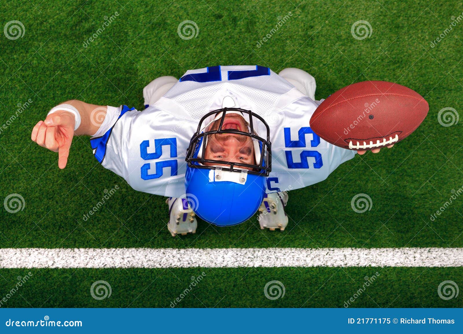 American Football Touchdown Celebration Stock Image - Image of looking ...