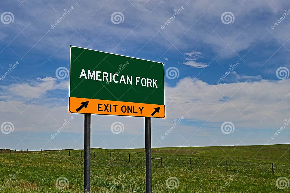 US Highway Exit Sign for American Fork Stock Photo - Image of direction ...