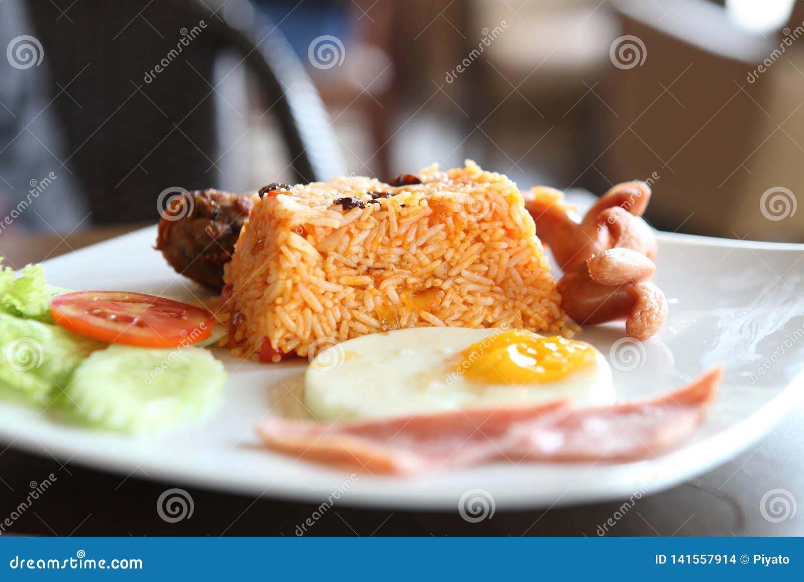 American Fried Rice Breakfast Set Stock Photo - Image of asian ...