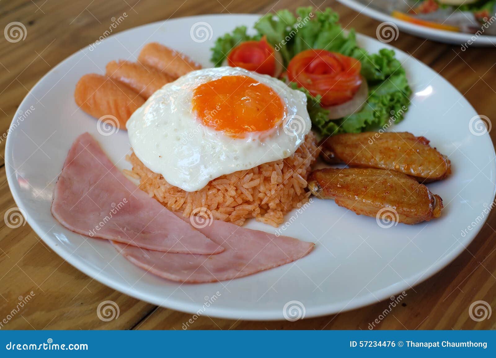 American Fried Rice on Dish Stock Photo - Image of cooking, thai: 57234476