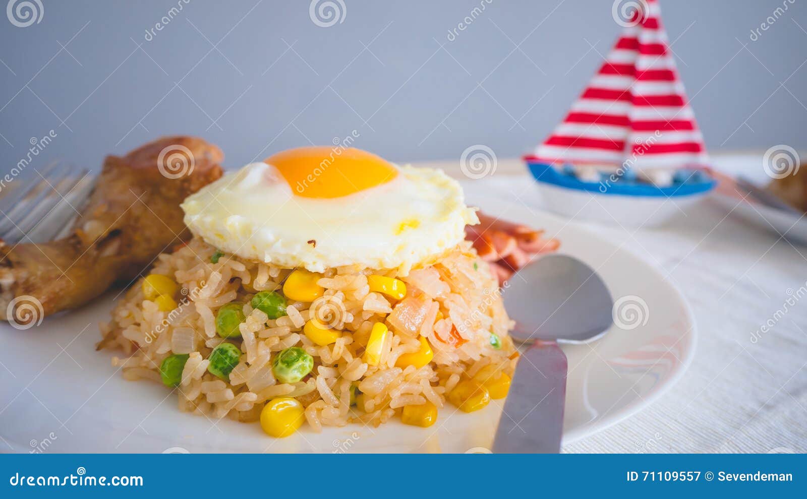 American fried rice. stock image. Image of american, fork - 71109557